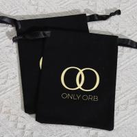 China Reusable Black Cotton Twill Jewelry Packing Bag With Logo Custom Design Cotton Drawstring Perfume Pouch for sale