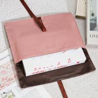 China Luxury Pink Suede Gift Envelope Packing Bag With Ribbon Customized Velvet Book Clothing Storage Envelope Pouch With Satin Lining for sale