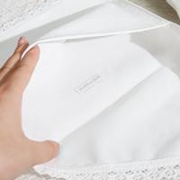 China Luxury Lace Edge Cotton Linen Envelope Wedding Gift Packing Bag Custom Cotton Linen Envelope Pouch With Bow for sale