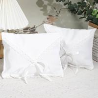 China Luxury Lace Edge Cotton Linen Envelope Wedding Gift Packing Bag Custom Cotton Linen Envelope Pouch With Bow for sale