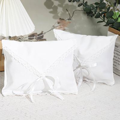 China Luxury Lace Edge Cotton Linen Envelope Wedding Gift Packing Bag Custom Cotton Linen Envelope Pouch With Bow for sale