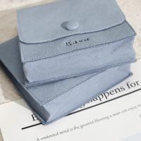 China Custom Embossing Logo Microfiber Jewelry Envelope Packing Pouch Square Bottom Microfiber Envelope Bag With Button for sale