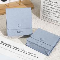 China Custom Embossing Logo Microfiber Jewelry Envelope Packing Pouch Square Bottom Microfiber Envelope Bag With Button for sale