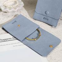 China Custom Embossing Logo Microfiber Jewelry Envelope Packing Pouch Square Bottom Microfiber Envelope Bag With Button for sale