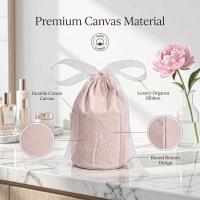 China Square Bottom Canvas Cosmetic Bag Dustproof with Pink Shoe Handbag Packing for sale