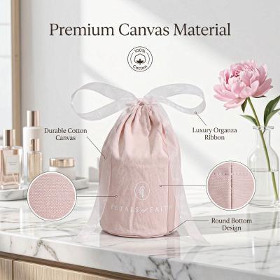 China Square Bottom Canvas Cosmetic Bag Dustproof with Pink Shoe Handbag Packing for sale