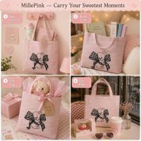 China Custom Logo Kawaii Cotton Canvas Tote Bag Cute Character Print Design Reusable Shopping Gift Packaging for Women Wholesale OEM for sale