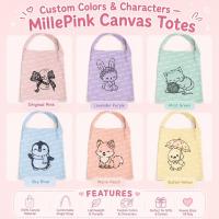 China Custom Logo Kawaii Cotton Canvas Tote Bag Cute Character Print Design Reusable Shopping Gift Packaging for Women Wholesale OEM for sale