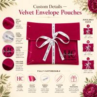China Pink Suede Flap Scarf Book Storage Pouch With Bow Custom Logo Printed Velvet Envelope Packing Bag for sale