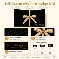 China Custom Logo Printed Suede Envelope Gift Packaging Pouch Luxury Black Velvet Clothing Book Hair Extension Storage Flap Bag for sale