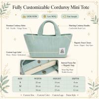 China Thick Corduroy Handle Bag For Cosmetic Skincare Custom Fabric Label Corduroy Traveling Storage Pouch for sale