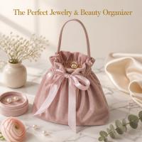China Custom Velvet Drawstring Packaging Pouch With Handle Pink Soft Velvet Underwear Handbag Drawstring Dust Bag for sale
