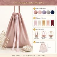 China Custom Velvet Drawstring Packaging Pouch With Handle Pink Soft Velvet Underwear Handbag Drawstring Dust Bag for sale