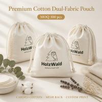 China Custom Logo Printing Ecofriendly Reusable Muslin Cotton Pouch for Storage and Protection for sale