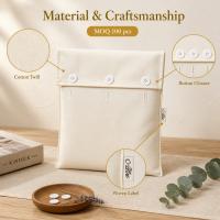 China Custom Beige Cotton Twill Envelope Pouch For Clothing Cosmetic Book Cotton Twill Envelope Packing Bag With Button for sale