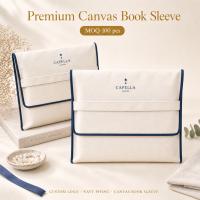 China Custom Wavy Edge Cotton Twill Envelope Gift Bag Beige Cotton Twill Envelope Packing Pouch With Logo for sale