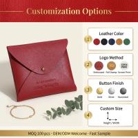 China Waterproof Pu Leather Envelope Pouch For Jewelry Custom Emboss Logo Pu Leather Purse Eye Shadow Palette Packaging Flap Bag for sale