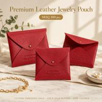 China Waterproof Pu Leather Envelope Pouch For Jewelry Custom Emboss Logo Pu Leather Purse Eye Shadow Palette Packaging Flap Bag for sale