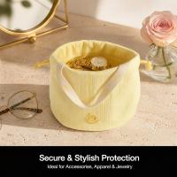 China Custom Vertical Striped Cotton Drawstring Dust Bag With Handle Round Bottom Cotton Candle Wine Packing Drawstring Pouch With Embroidery Logo for sale
