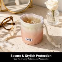 China Round Bottom Polyester Candle Packing Bag With Fabric Label Custom Logo Printing Polyester Drawstring Gift Pouch for sale
