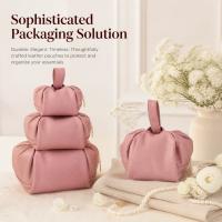 China Waterproof Luxury Pu Leather Makeup Zipper Bag With Handle Custom Pu Leather Zipper Dust Handle Pouch For Cosmetic for sale