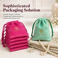 China Customized Soft Velvet Perfume Jewelry Drawstring Gift Bag With Logo Durable Flannel Drawstring Watch Accessories Drawstring Packing Pouch for sale