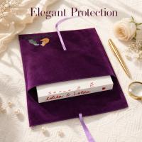China Customized Cute Pattern Suede Envelope Gift Pouch With Bow Elegant Pink Suede Envelope Hair Bundles Underwear Storage Envelope Bag for sale