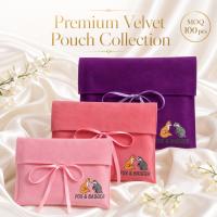 China Customized Cute Pattern Suede Envelope Gift Pouch With Bow Elegant Pink Suede Envelope Hair Bundles Underwear Storage Envelope Bag for sale