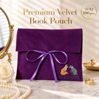 China Customized Cute Pattern Suede Envelope Gift Pouch With Bow Elegant Pink Suede Envelope Hair Bundles Underwear Storage Envelope Bag for sale