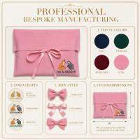 China Customized Cute Pattern Suede Envelope Gift Pouch With Bow Elegant Pink Suede Envelope Hair Bundles Underwear Storage Envelope Bag for sale