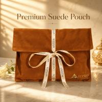 China Luxury Brown Suede Apparel Packaging Envelope Pouch With Ribbon Custom Logo Printing Velvet Envelope Clothing Dust Pouch With Satin Lining for sale