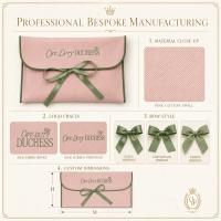 China Recyclable Cotton Twill Envelope Clothing Dust Pouch With Bow Custom Embroidery Logo Pink Cotton Twill Envelope Book Packing Bag for sale