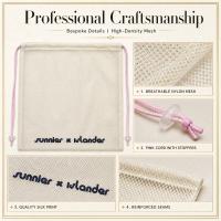 China Wholesale Beige Nylon Mesh Swimsuits Sneakers Storage Drawstring Pouch Custom Logo Nylon Toiletries Drawstring Travel Bag for sale