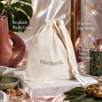 China Organic Muslin Cotton Candle Toiletries Storage Drawstring Bag Custom Logo Natural Cotton Drawstring Cosmetic Dust Pouch for sale