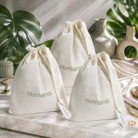 China Organic Muslin Cotton Candle Toiletries Storage Drawstring Bag Custom Logo Natural Cotton Drawstring Cosmetic Dust Pouch for sale