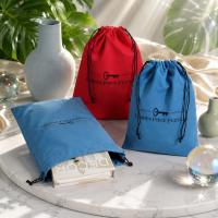 China Custom Logo Printing Suede Underwear Handbag Drawstring Pouch Soft Velvet Drawstring Dust Bag For Cosmetic for sale
