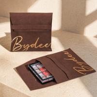 China Custom Embossing Logo Microfiber Jewelry Envelope Packing Pouch Square Bottom Microfiber Envelope Bag With Button for sale