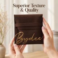 China Custom Embossing Logo Microfiber Jewelry Envelope Packing Pouch Square Bottom Microfiber Envelope Bag With Button for sale