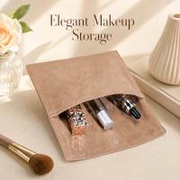 China Double Layer Suede Envelope Cosmetic Packaging Pouch With Emboss Logo Elegant Brown Velvet Jewelry Envelope Gift Bag for sale