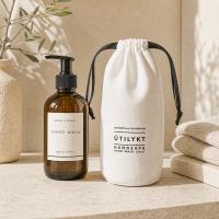 China Eco-friendly Cotton Linen Packing Bag for Toiletries Custom Round Bottom Cotton Linen Drawstring Hand Wash Dust Pouch with logo for sale