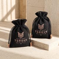 China Wholesale Jute Perfume Packaging Drawstring Pouch with logo Organic Black Jute Comb Soap Drawstring Storage Bag for sale