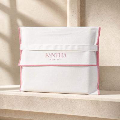 China Recyclable Cotton Twill Clothing Envelope Dust Pouch with logo Custom Design Cotton Scarf Hair Extension Envelope Packing Bag for sale