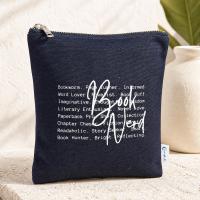 China Custom Logo Canvas Zipper Pouch Printed Toiletry Travel Organizer Storage Bag Reusable Canvas Makeup Tools Dust Zipper Pouch for sale
