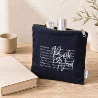 China Custom Logo Canvas Zipper Pouch Printed Toiletry Travel Organizer Storage Bag Reusable Canvas Makeup Tools Dust Zipper Pouch for sale