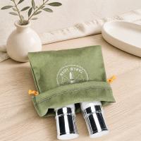 China Custom Logo Flap Cover Gift Bag with Ribbon Tie and Matching Drawstring Pouch for Tableware Event Packaging Wholesale OEM for sale