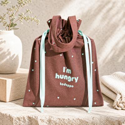China Custom Printed logo Canvas Makeup Drawstring Travel Bag with Handles Reusable Canvas Shopping Gift Storage Pouch for Cosmetic for sale
