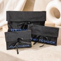 China Reusable Fabric Flap Packaging Pouch with Bow Ribbon Custom Branding for Fashion Accessories Event Gifts Wholesale OEM for sale