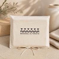 China Custom Logo Natural Muslin Cotton Full Flap Cover Gift Bag with Bow Wholesale Reusable Cotton Apparel Envelope Packaging Pouch for sale