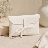 China Personalized Pu Leather Cosmetic Envelope Pouch With Bow High Quality Pu Leather Perfume Jewelry Cover Gift Bag for sale