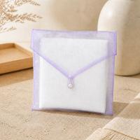 China Luxury Organza Envelope Packaging Pouch With Pearl Button Customized Organza Wedding Favor Envelope Gift Bag for sale